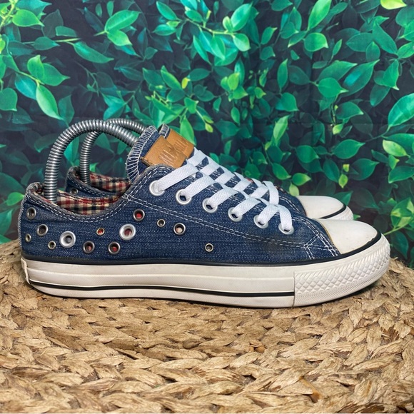Converse | Shoes | Converse Ctas Low Blue Denim Hole Perforated | Poshmark